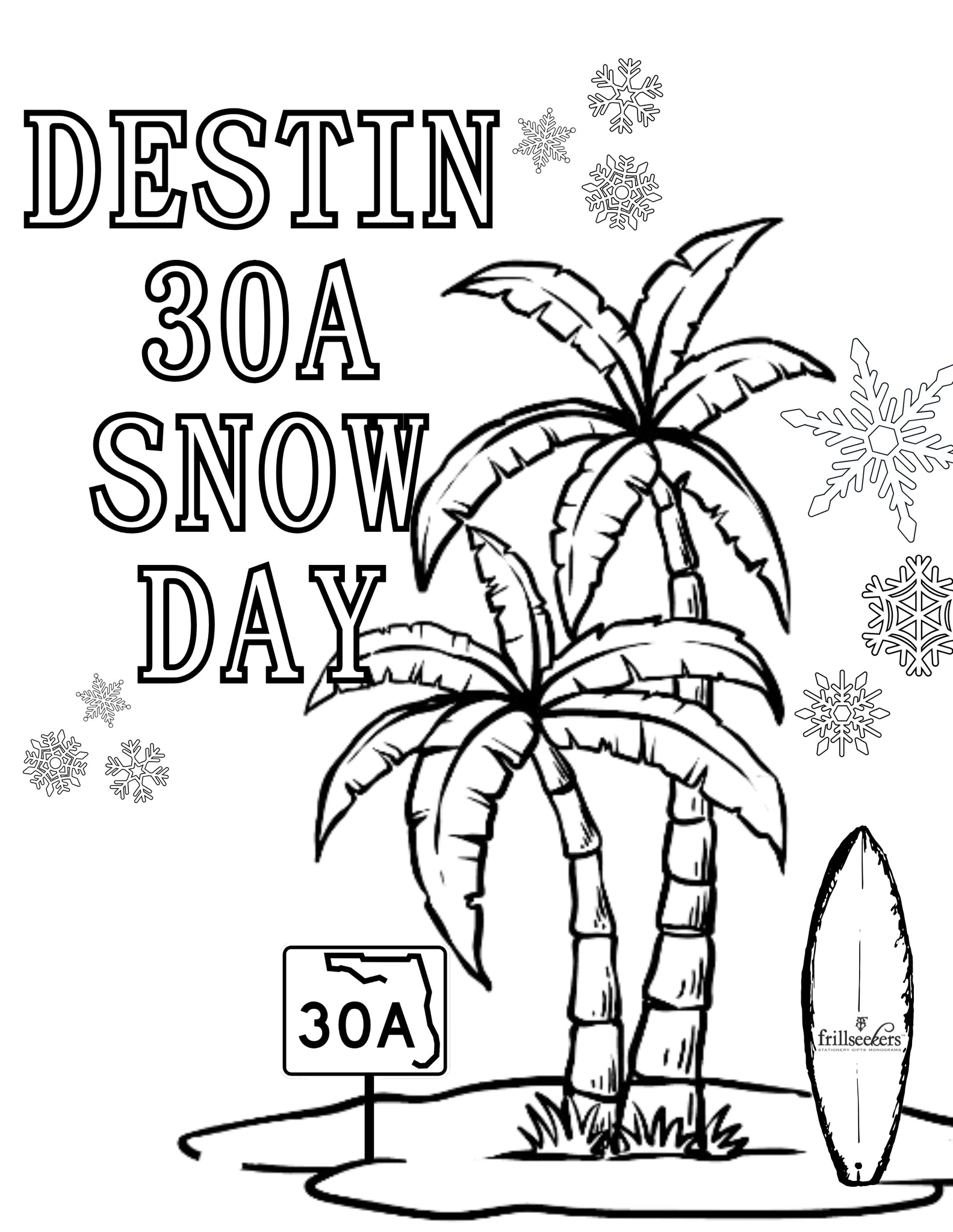 snow day coloring page free printable