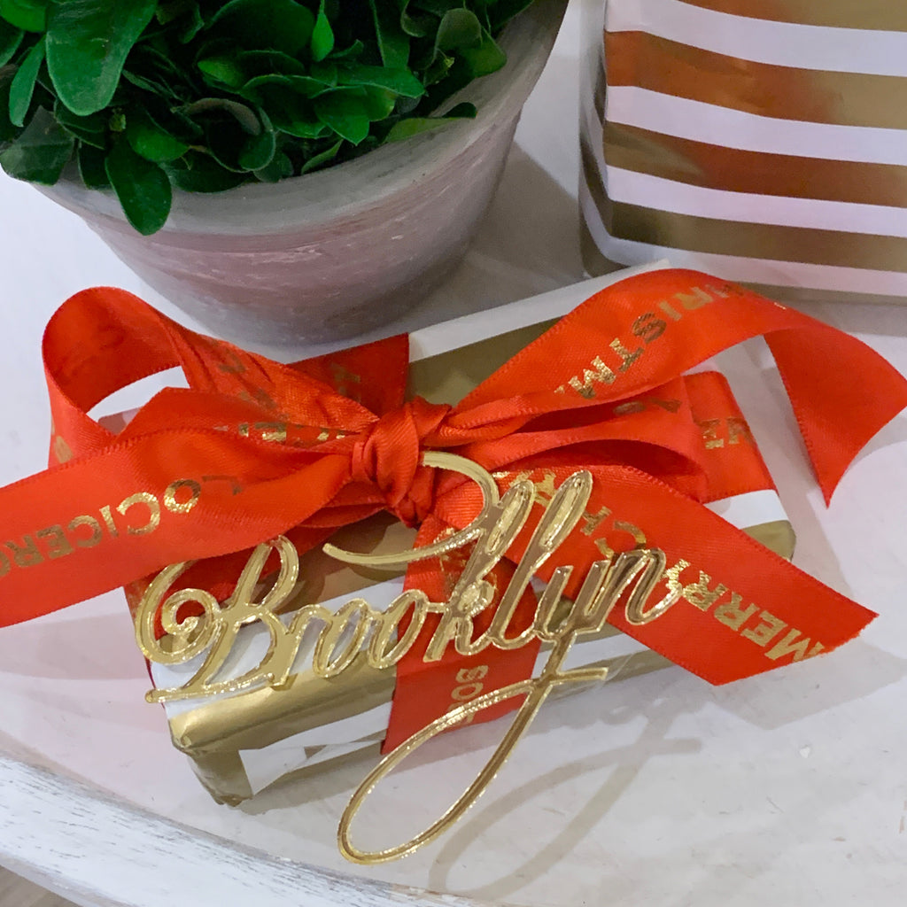 Acrylic Name Gift Tag Stocking Tag- Small – Frill Seekers Gifts