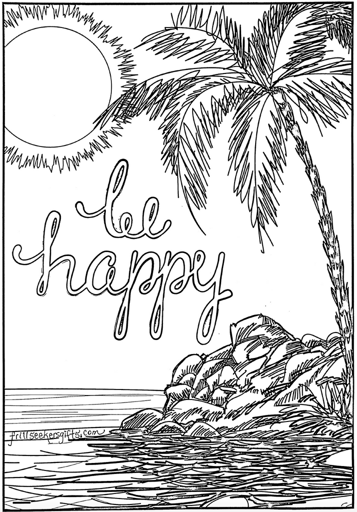Be Happy Coloring Sheet – Frill Seekers Gifts